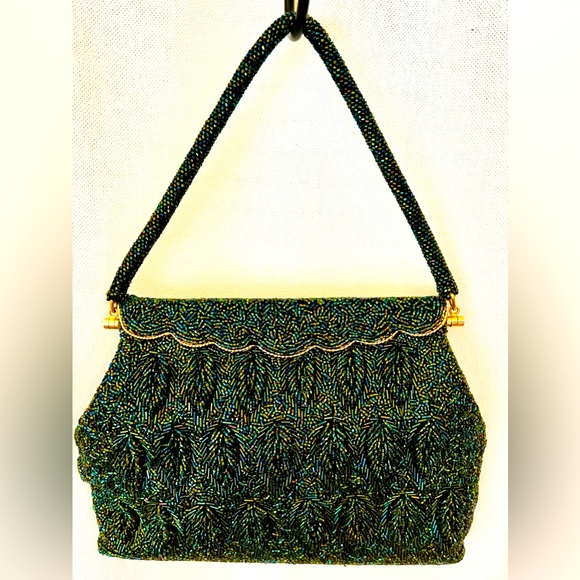 Vintage | Bags | Vintage 94s Fish Scale Blue Beaded Purse | Poshmark